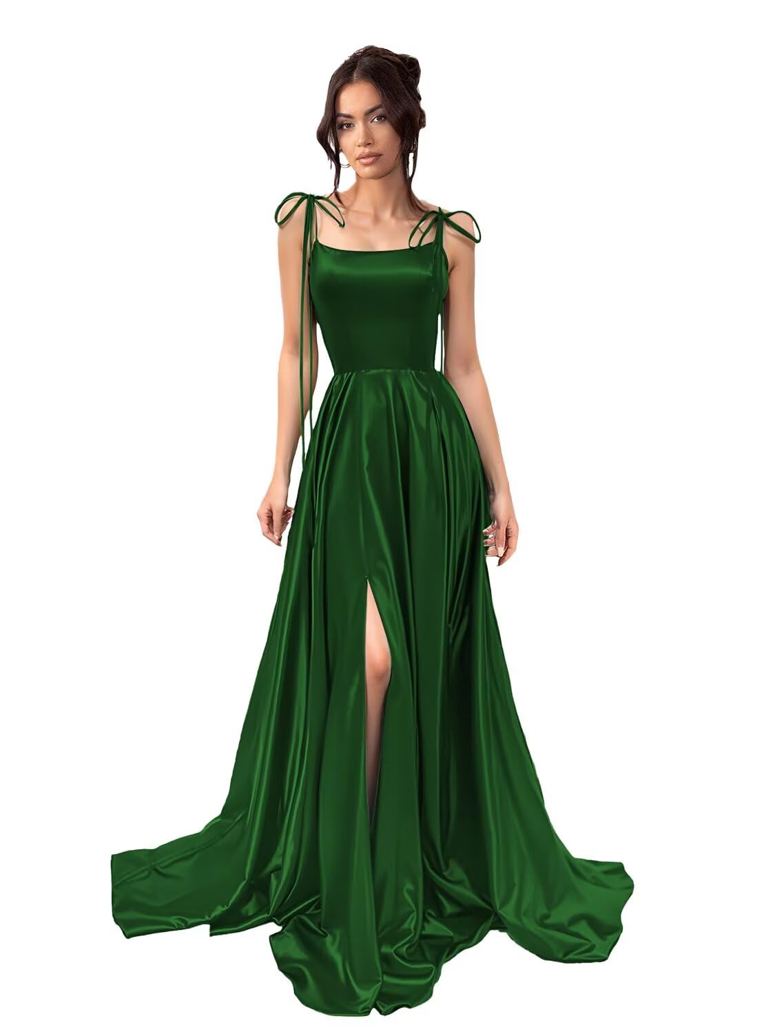 YMSHA 2025 Prom Dresses Long for Women A Line Side Split Satin Backless ...