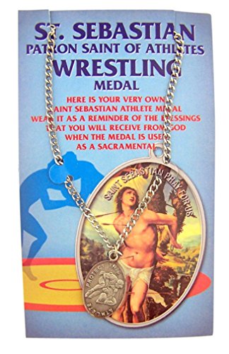 WJH Silver Tone Patron of Sports Saint Sebastian Athlete Medal, 1 Inch ...