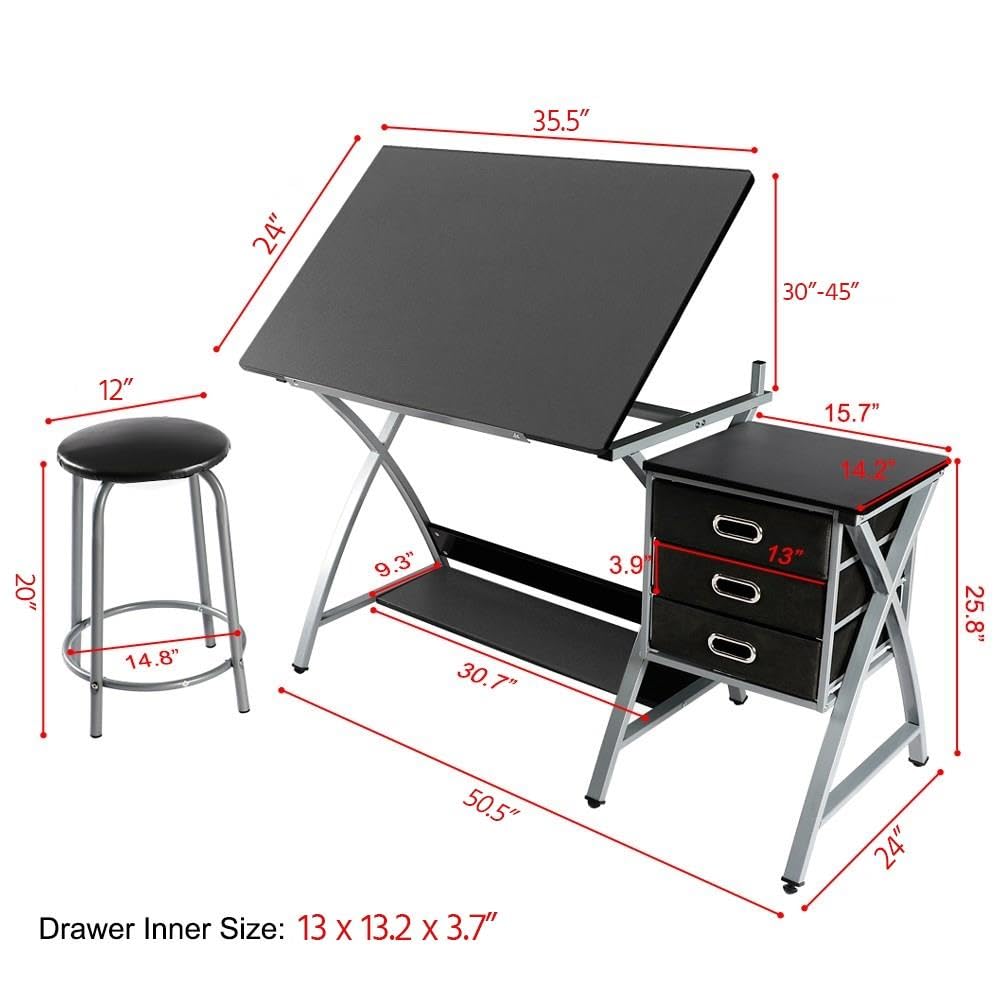 Mua Yaheetech Drafting Desk, Drawing Table for Artists/Adults, Art Desk ...