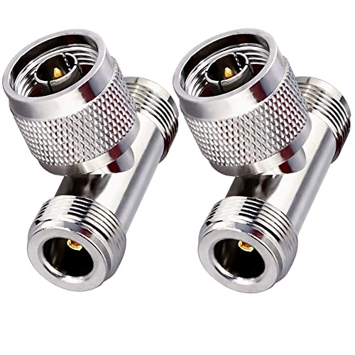 TUOLNK 2 Pack N-Type Male to Dual 2 N-Type Female Triple Tee Connector ...