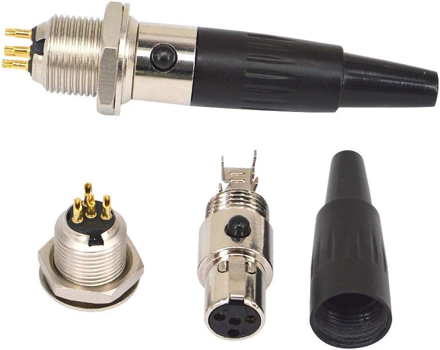 YILIANDUO Microphone 4 Pin Mini XLR TA4F Male Female Panel Mount Socket ...