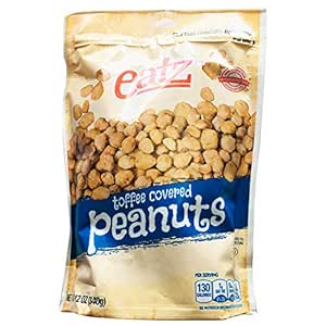 Amazon.com : Eatz Toffee Covered Peanuts 12 Ounce! Toffee Coated ...