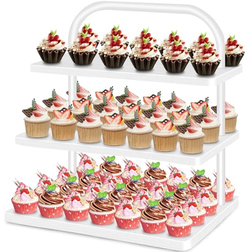Cupcake Stand, 3 Tier Large Cupcake Stand for 50 Cupcakes Rustic ...