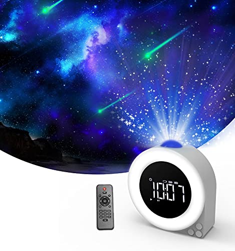 Alarm Clock with Star Projection , 6 in 1 Alarm Clock/Night Light ...