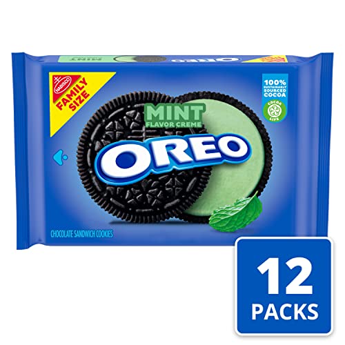 OREO Mint Creme Chocolate Sandwich Cookies, Family Size, 12 - 18.71 oz ...