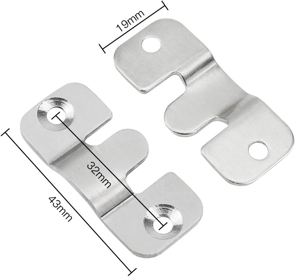 SneiDr 10 Pairs Flush Concealed Mount Bracket Stainless Steel ...