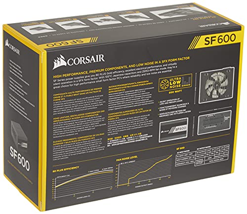 Corsair SF Series, SF600, 600 Watt, Fully Modular Power Supply, 80+ Gold Certified | Pricepulse