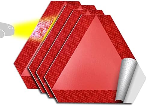 Slow Moving Vehicle Sign, 4Pack 7x8"Slow Moving Vehicle Triangle Small ...