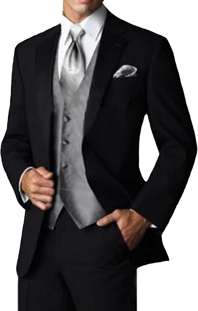 O D W Herren Anzug F r M nner Hochzeitsanzug Business 3 Teilig Silber