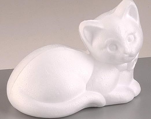 9.5cm Polystyrene Resting Cat Shape to Decorate | Styrofoam Shapes for ...
