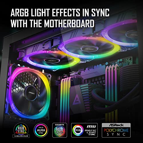 Antec RGB Fans, PC Fans, 5V-3PIN Addressable RGB Fans, 120mm Fan with ...