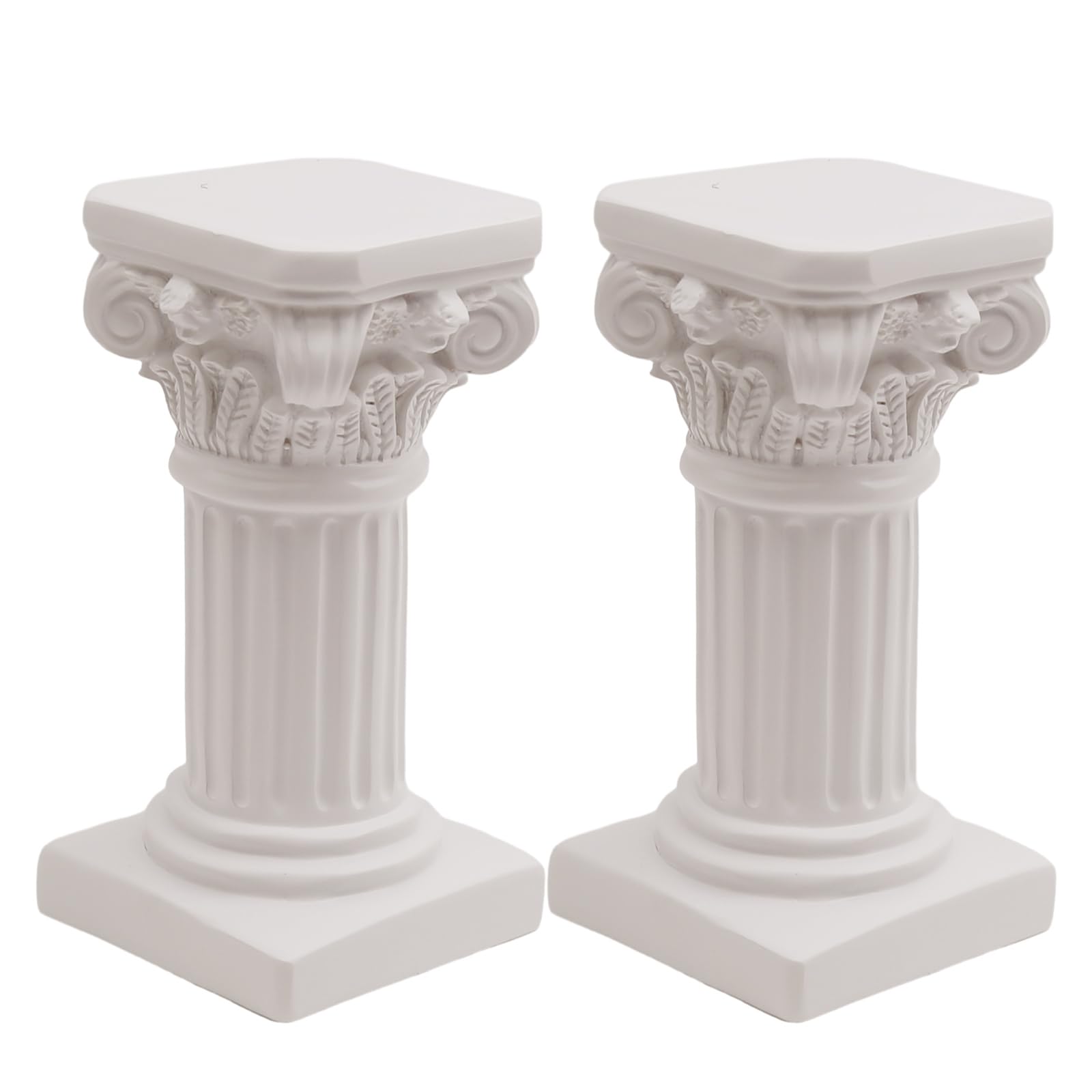 Saihisday 2Pcs White Roman Pillar Statues Greek Columns Candle Holder ...