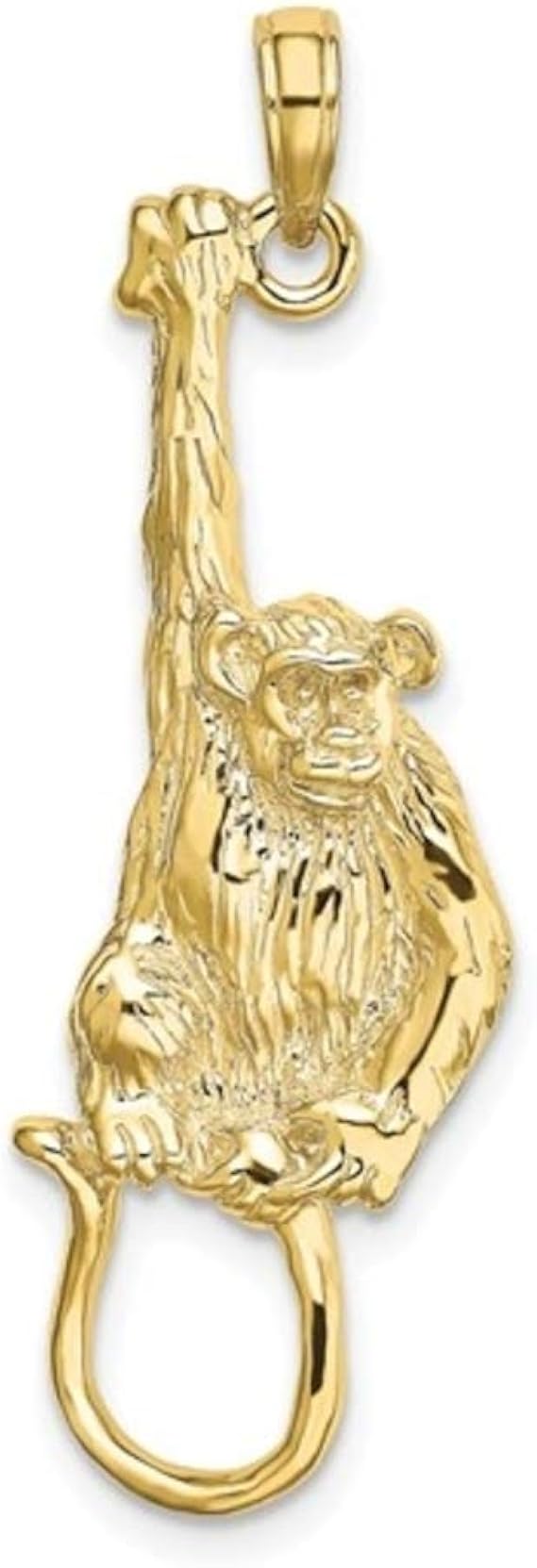 Real 10kt Yellow Gold 2-D Textured Hanging Monkey Charm: Amazon.ca ...