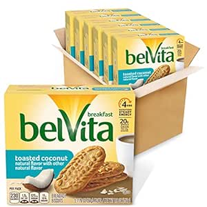 Amazon.com : belVita Toasted Coconut Breakfast Biscuits, 6 Boxes of 5 ...