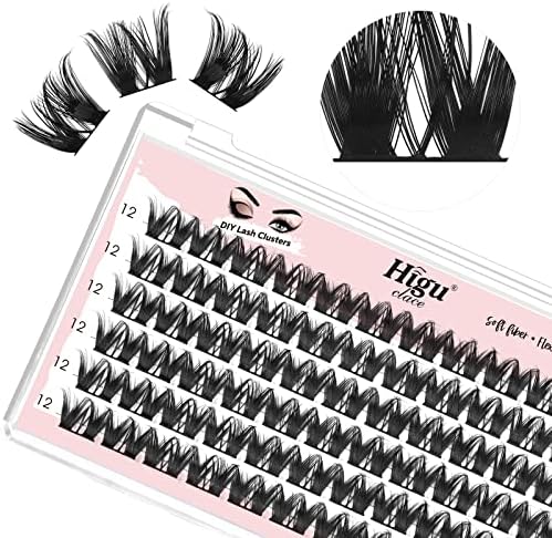 Higu clace Lash Clusters DIY Eyelash Extensions 72 Pcs 3D Multiple ...
