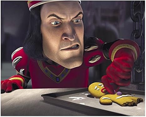 John Lithgow as Lord Farquaad torturing gingerbread man 8 x 10 Inch ...