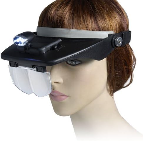 2 LED Light Headband Head Glasses Magnifier Reading: Amazon.co.uk ...