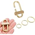 Brass Key Chain with 3 Rings - Keychain Hook by Pressing Side Button ...