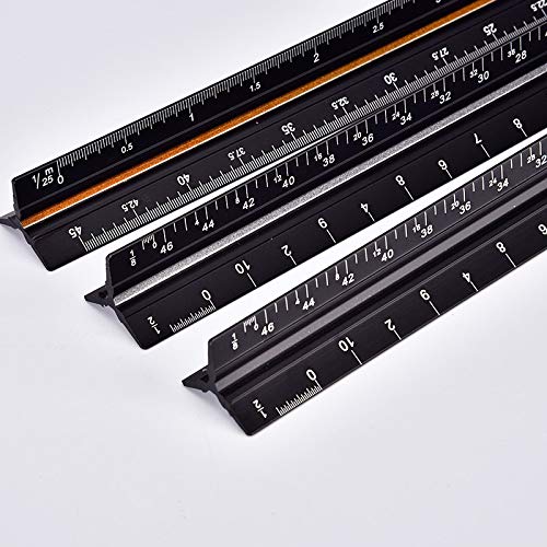 Architect Scale Ruler, 12 Inches Triangular Architectural Scale Ruler ...