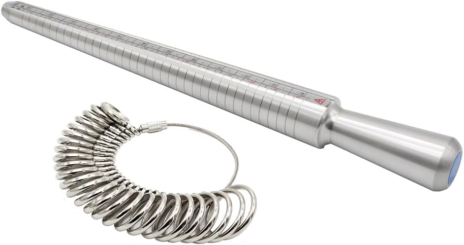 TONSHEN Ring Sizer Mandrel Finger Sizing Measuring and Ring Sizer Tool ...