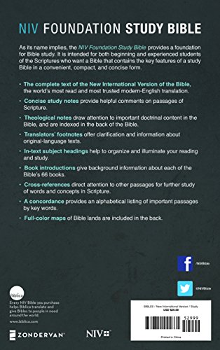 NIV, Foundation Study Bible, Leathersoft, Brown, Red Letter - DCBG