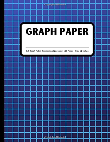 Graph Paper 5x5 Graph Ruled Composition Notebook: 5 Squares Per Inch ...