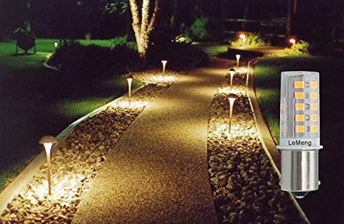 LeMeng 12V BA15S LED Bulb S8 SC 3W 300Lm 2700K Warm White,DC Bayonet Single Contact Base 1156 ...