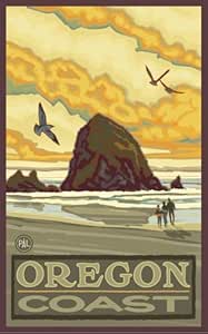 Amazon.com: Northwest Art Mall 11" x 17" Poster Haystack Rock Oregon ...