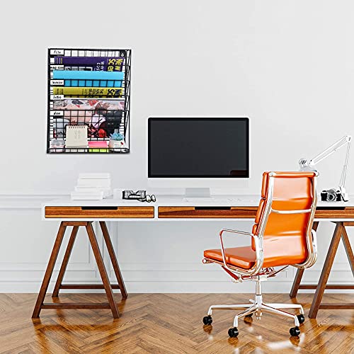 Veesun Hanging File Organizer Holder -5 Tier Vertical Wall Hanging File ...