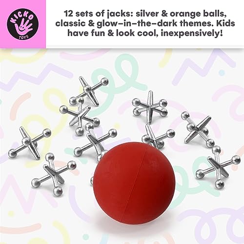 Kicko Metal Jacks Set - 12 Sets per Order - Metallic Jacks and Bouncy ...