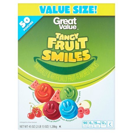 Amazon.com: Great Value Original Fruit Smiles Fruit Snacks, 45 oz(50 ...