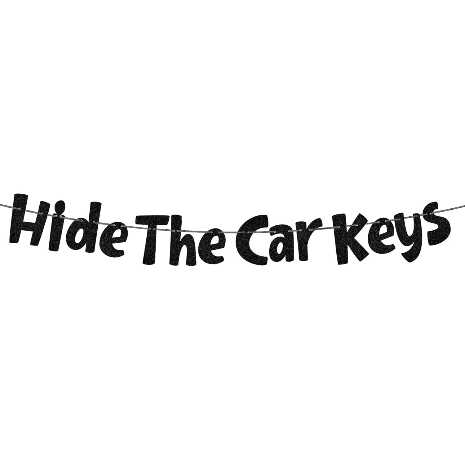 Hide the Car Keys Banner, Black Glitter 16th Birthday Banner Pre ...