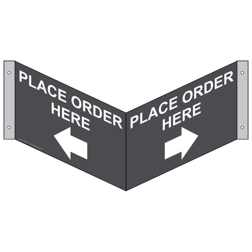 Amazon.com : Place Order Here With Inward Arrow Sign NHE-9735Tri ...