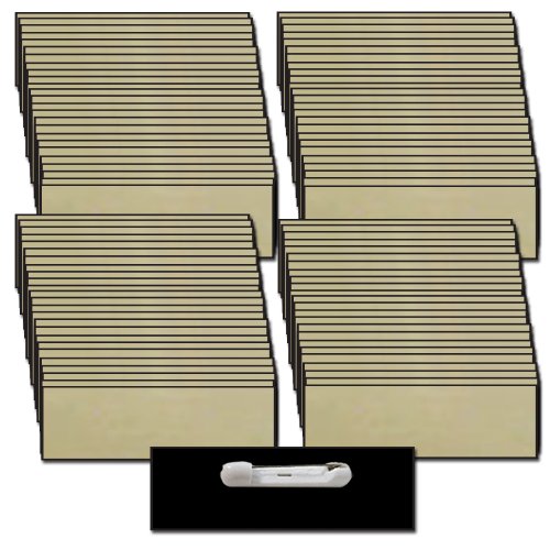 Buy Name Badges with Pin Fasteners - 100 Pack Kit Includes Crystal ...