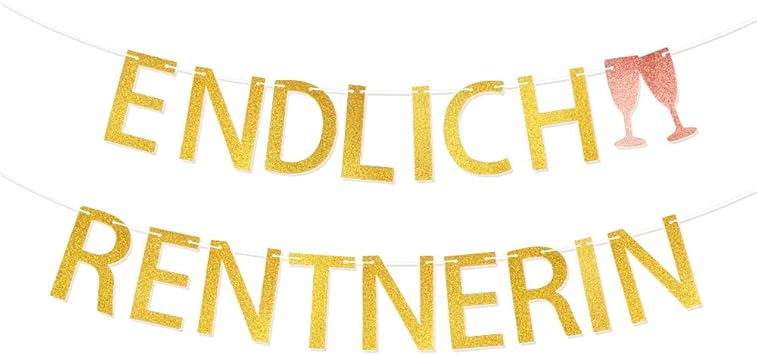 VINFUTUR Endlich Rentnerin Girlande Gold Rente Banner Hängende ...