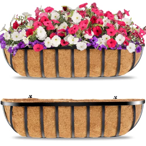 Mua Y&M 30inch Window Planter Box 2Pcs Iron Window Deck Railing Planter ...
