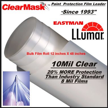 Llumar 10 Mil Clear Paint Protection Bulk Film Roll 12 inches X 48 ...