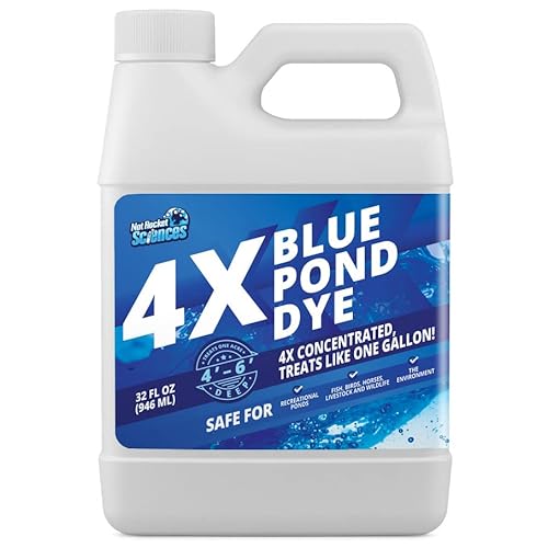 4X Blue Pond Dye - Transforms Murky Brown Water to Natural Blue Color ...