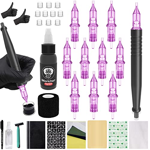 Moricher Hand Poke a Stick Tattoo Kit DIY Tattoo Tool Kit Tattoo Practice Kit with Tattoo ...