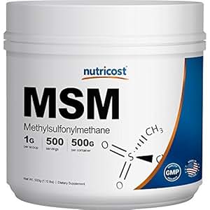 Amazon.com: Nutricost Pure MSM Powder 500 Grams (Methylsulfonylmethane ...