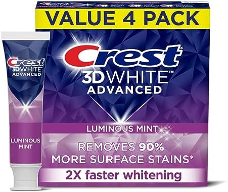 Crest 3D White Toothpaste, Advanced Luminous Mint, Teeth Whitening ...