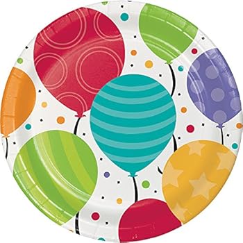 Amazon.com: Multicolored Birthday Party Paper Plates (9 in, 48 Pack ...
