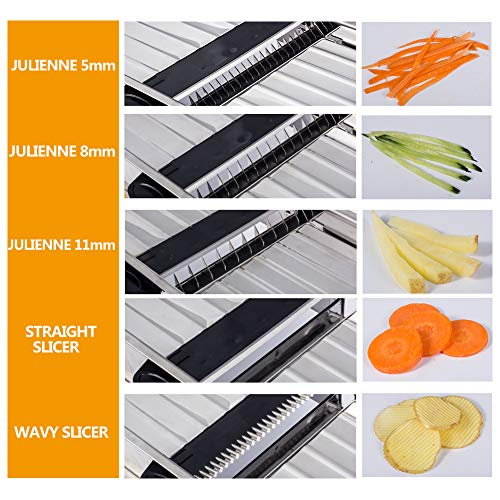 Shule Mandolin Slicer Adjustable Stainless Steel Vegetable Slicer With ...