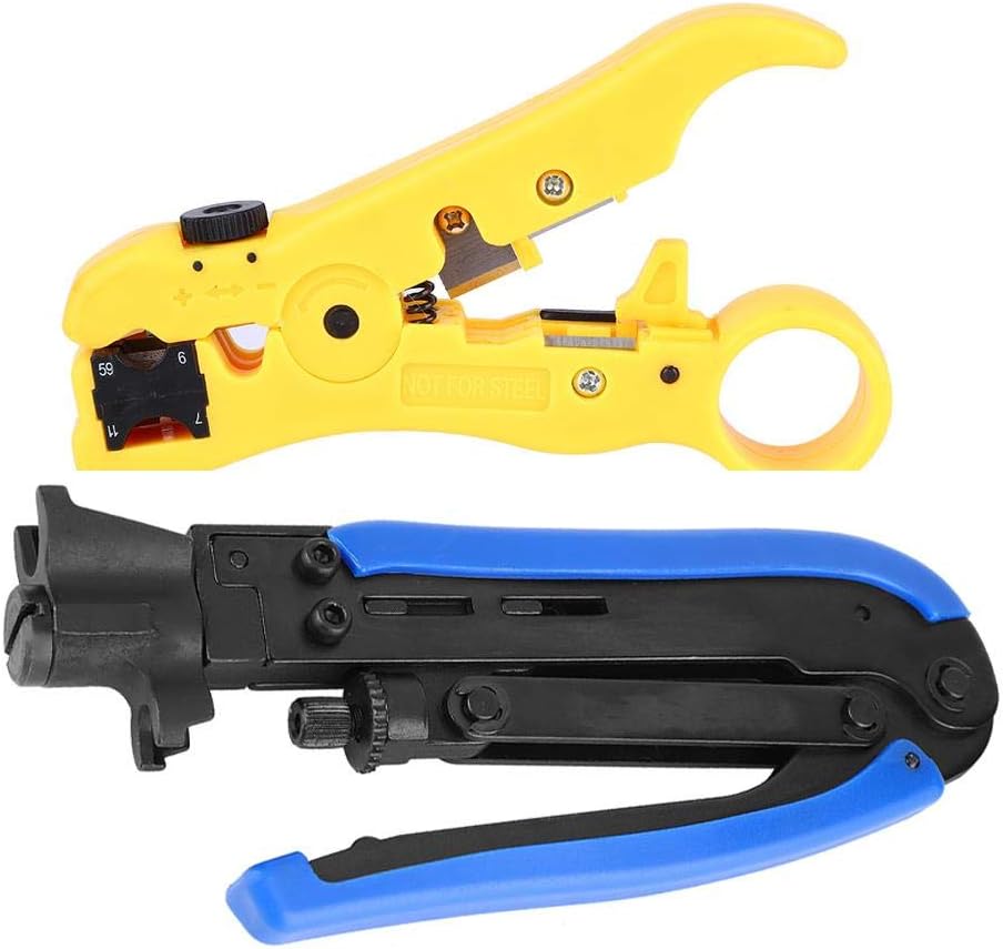 2PCS Coax Cable Crimper Stripper Compression Connectors Compression ...