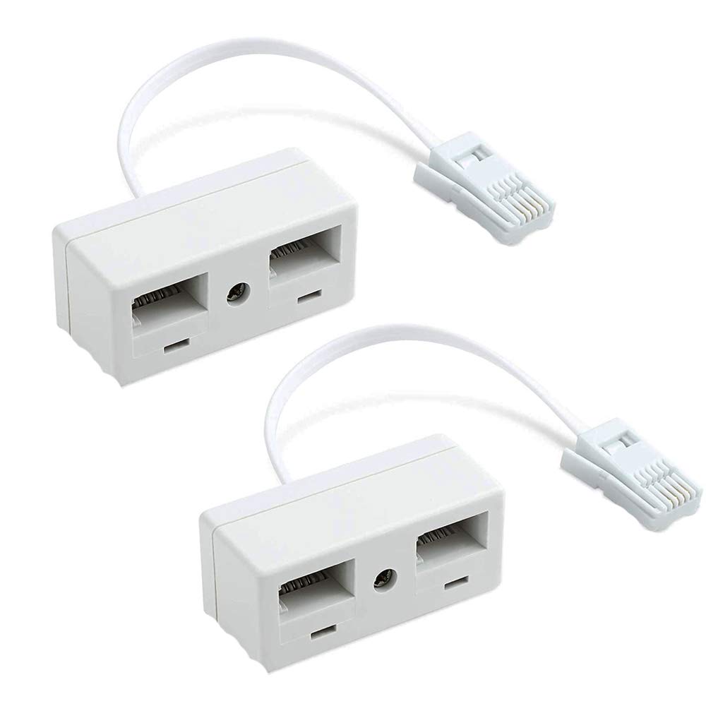 BT Socket Adapter,SHONCO 2Pack BT Telephone Socket Splitter Male to 2 ...