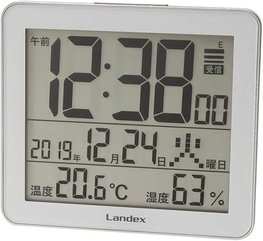 Amazon｜ランデックス(Landex) 置き時計 シルバー デジタル 電波 スリーユニット YT5277SV｜置き時計・掛け時計 オンライン通販