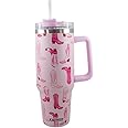 Amazon.com | KATYDID 40oz Stainless Steel Tumbler with Handle and Straw ...