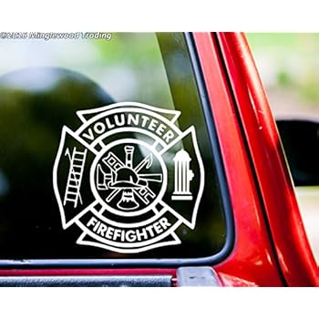 Amazon.com: Volunteer Firefighter Car, Truck Suv Window Sticker Decal ...