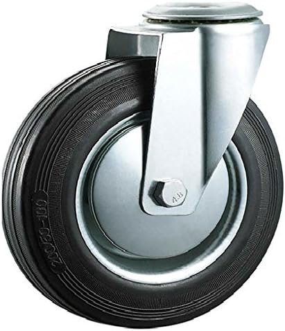 125mm Industrial Rubber Castors – Swivel Single Bolt Hole Fitting Heavy ...