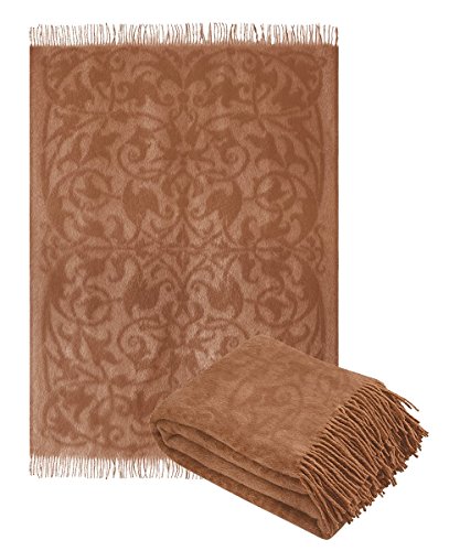 Amazon.com: Vintage Camel Wool Throw Blanket with fringe 55x79” (Twin ...